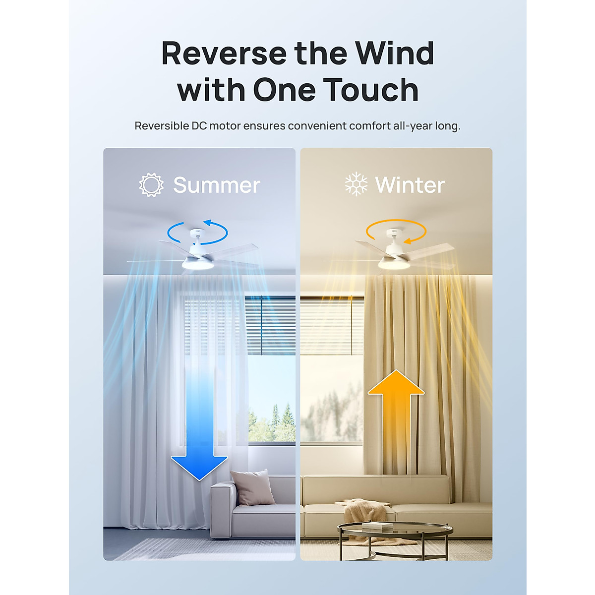 Dreo Smart Ceiling Fan with Lights, 52 Inch, 12 Speeds & 3 Fan Modes, Stepless Color Tones, Dimmable LED Light, 12H Timer, Quiet DC Motor, Remote/APP/Alexa Control, White Ceiling Fans Indoor