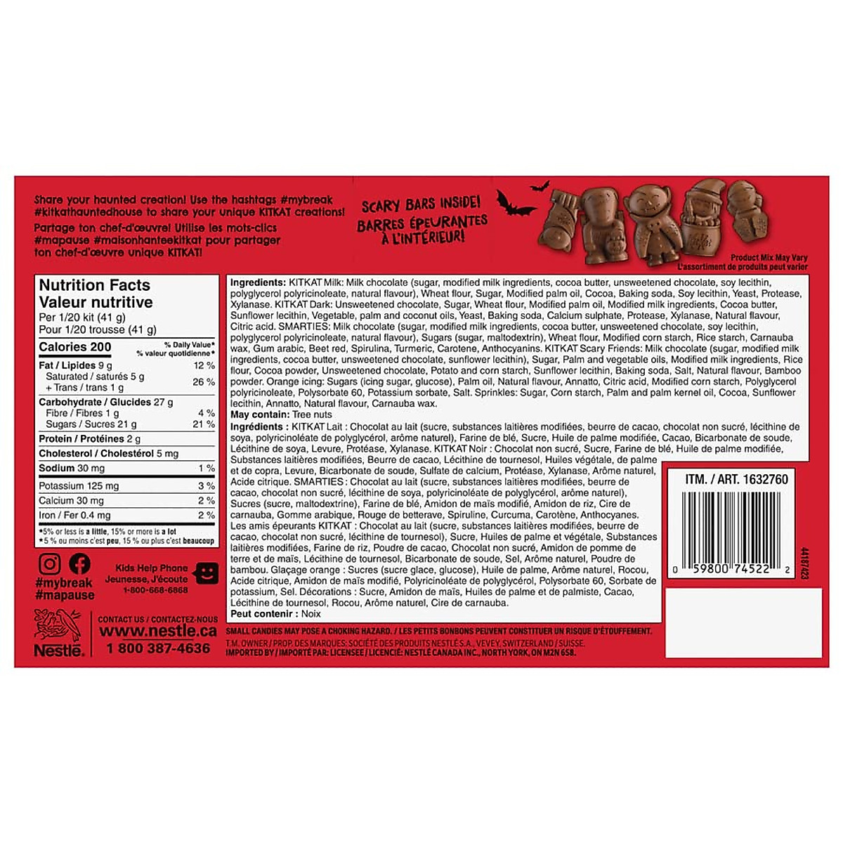 Nestle Kit Kat Halloween Haunted House Building Kit, 834g/1.8 lbs. {Imported from Canada} 28.8 Ounce