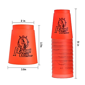 SEISSO Stack Cups, Stacking Cup Set Classic Speed Training Stack Game Toys for Boys Girls Kids Stacking Cups (12 Pack Red)