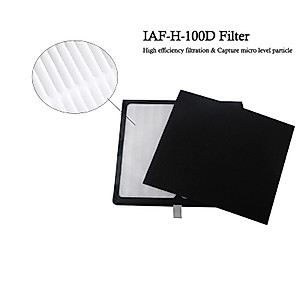 Hedday Air Purifier Filter D Compatible with Idylis IAP-10-280,1AP10280, AC-2118, AC-2123,Replace for IAF-H-100D(2 HEPA Filters & 2 Carbon Filters)
