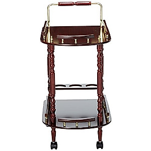 Coaster Home Furnishings Palmer 2-Tier Serving Cart Merlot and Brass