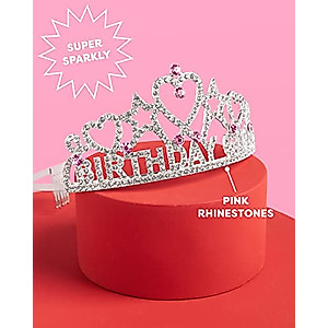 xo, Fetti Birthday Girl Tiara | Rhinestone Metal Birthday Supplies, Bday Girl Decoration, Princess Party Celebration