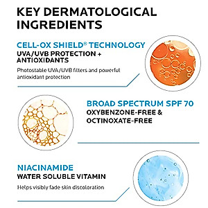 La Roche Posay Anthelios UV Correct Sunscreen Moisturizer SPF 70, Daily Anti-Aging Face Moisturizer with Sunscreen and Niacinamide to Even Skin Tone & Fine Lines, Sun Protection for Sensitive Skin