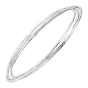 Silpada 'Empowered' Set of Three Bangle Bracelets in Sterling Silver, 8''