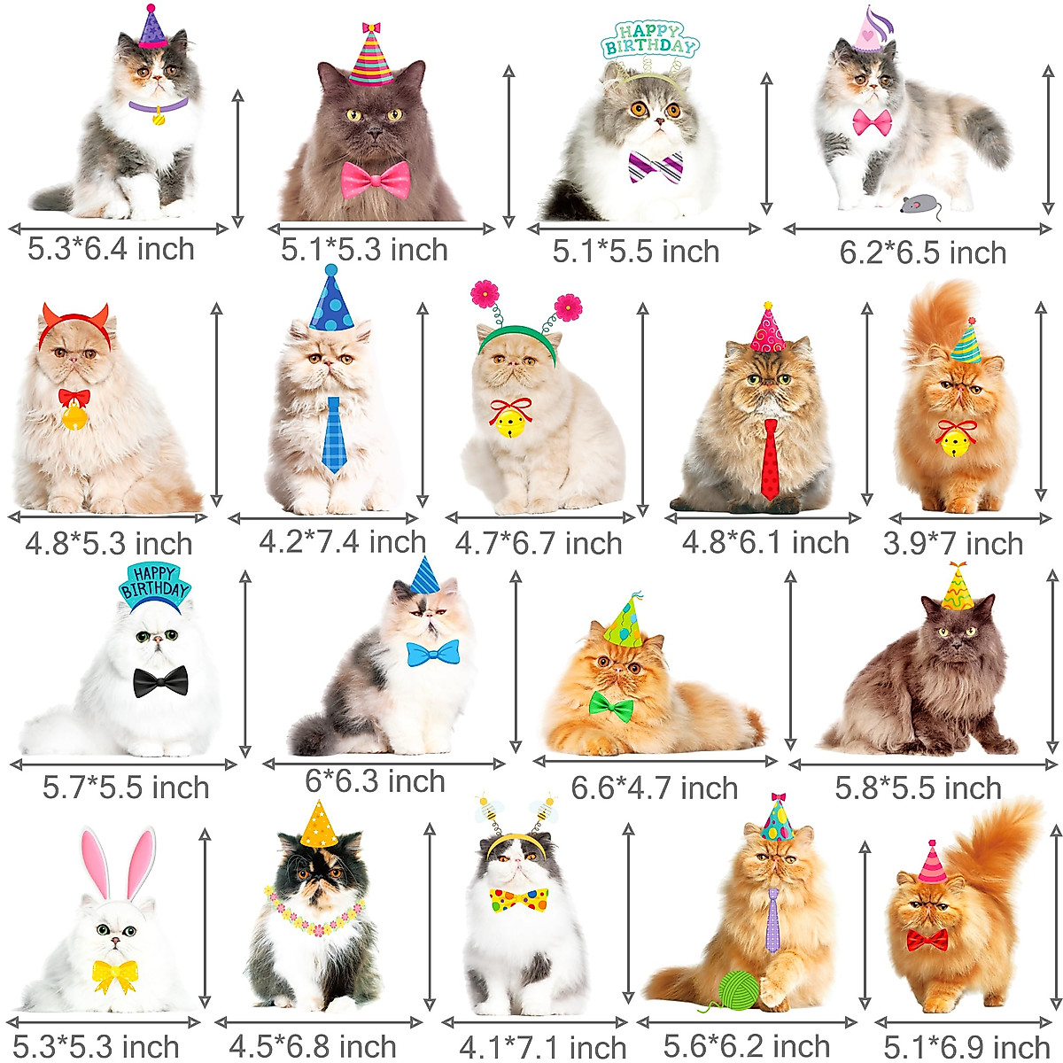 20Pcs Persian Cat Hanging Swirls Cat Themed Birthday Party Decorations Kitten Birthday Foil Ceiling Swirls Persian Cat Party Streamers for Pet Cat Baby Shower Supplies