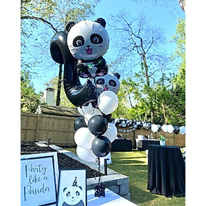 2 Pcs Panda Large Mylar Foil Balloons Jungle Safari Animals Theme Birthday Party Decorations Kids Gift Shower Decor Supplies
