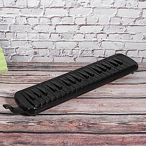 Melodica, 37 Key Melodica Blowpipe Wind Musical Instrument Suitable for Beginner Practice + Bag F37s(Black)