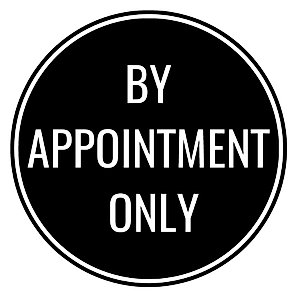 By Appointment Only Decal - Vinyl Decal for Stores, Shops, Small Businesses, White B1 (9 inches high, White)