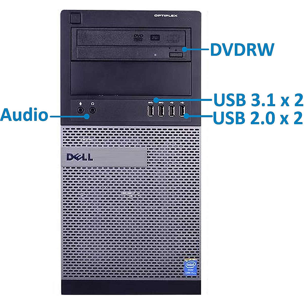 Dell Optiplex 7010 Tower Desktop Computer, Intel i7-3770 Upto 3.9GHz, HD Graphics 4000 4K Support, 32GB RAM, 512GB SSD, DisplayPort, HDMI, DVD, AC Wi-Fi, Bluetooth - Windows 10 Pro (Renewed)