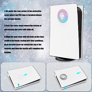 Heiko Premium ABS Replacement Shell for PS5 Disc Edition, Upgrade Your Console with This Heiko Replacement Shell Featuring Cooling Vents and a Sleek Design, Easy to Install and fits Perfectly(White)