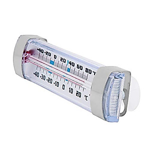 Escali AHF2 Shatter Proof Glass Refrigerator Freezer Thermometer with Suction Cups, Safe Temperature Indications, Fridge and Freezer Temperature Zones NSF Certified