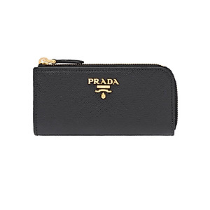Prada Portachiavi Ganci Nero Black Vitello Move Leather Keyholder Wallet 1PG604
