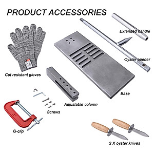 HILAZA Oyster Shucker Machine, Oyster Clam Shucking Tool Set Comercial Oyster Opener Kit