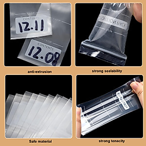 Fuyoooo 200 Count 2.4 x 5.9 Inch Portion Control Storage Bags Plastic Clear Reclosable Zip Poly Bags with Lock Seal Zipper 1 Full Cup Measurement Lines Easy Macros for Nuts Sweets Supplements