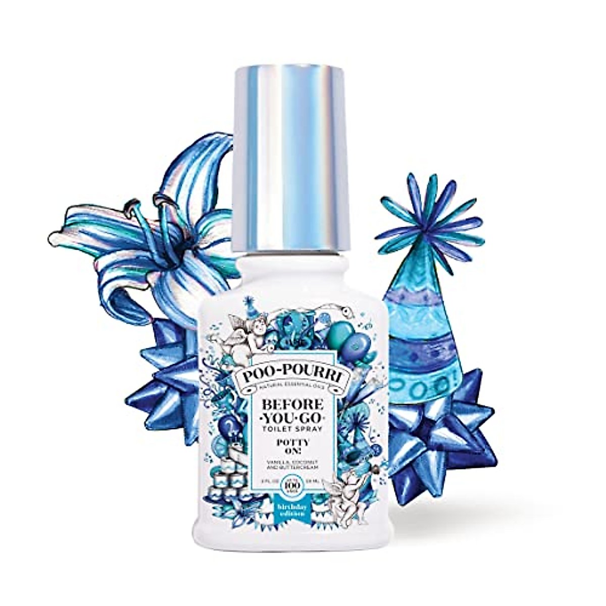 Poo-Pourri Before-You-Go Toilet Spray, Birthday Cake Potty On!, 2 Fl Oz - Vanilla, Coconut and Buttercream