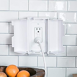 Outlet Cover Box for Child Safety (2 Pack) Duplex & Decorator Electrical Outlet Plates, Concealed Access Buttons, and Spacious Compartment - Jool Baby