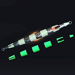 Otomin Glow Fast Speed Vertical Jigging Lures Saltwater Metal Pitching Falling Fish Jigs Artificial Baits Lead Jigging Fishing Plugs 100g 150g 200g 250g 300g 400g (4 Colors, 400g)