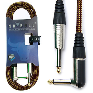 Pro Grade Right Angle Electric Guitar Cable 10 ft / 3m - Universally Compatible Instrument Cable/Guitar Cord 10 ft/Amp Cord for Electric Guitar - Guitar Amp Cord for Electric Guitar