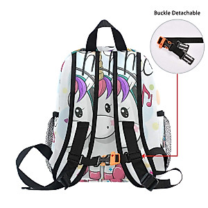 Cute Kid's Toddler Backpack Unicorn Schoolbag for Boys Girls,Kindergarten Children Bag Preschool Nursery Travel Bag with Chest Clip(Music Floral Unicorn)