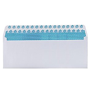 #10 Security Tinted Self-Seal Envelopes - No Window - EnveGuard, Size 4-1/8 X 9-1/2 Inches - White - 24 LB - 100 Count (34100)