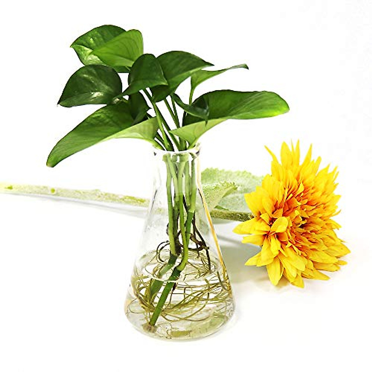 ULAB Scientific Narrow-Mouth Glass Erlenmeyer Flask Set, 3 Sizes 50ml 150ml 250ml, 3.3 Boro with Printed Graduation, UEF1001