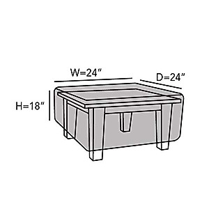 Covermates Square Patio Accent Table Cover - Water-Resistant Polyester, Mesh Ventilation, Patio Table Covers-Charcoal