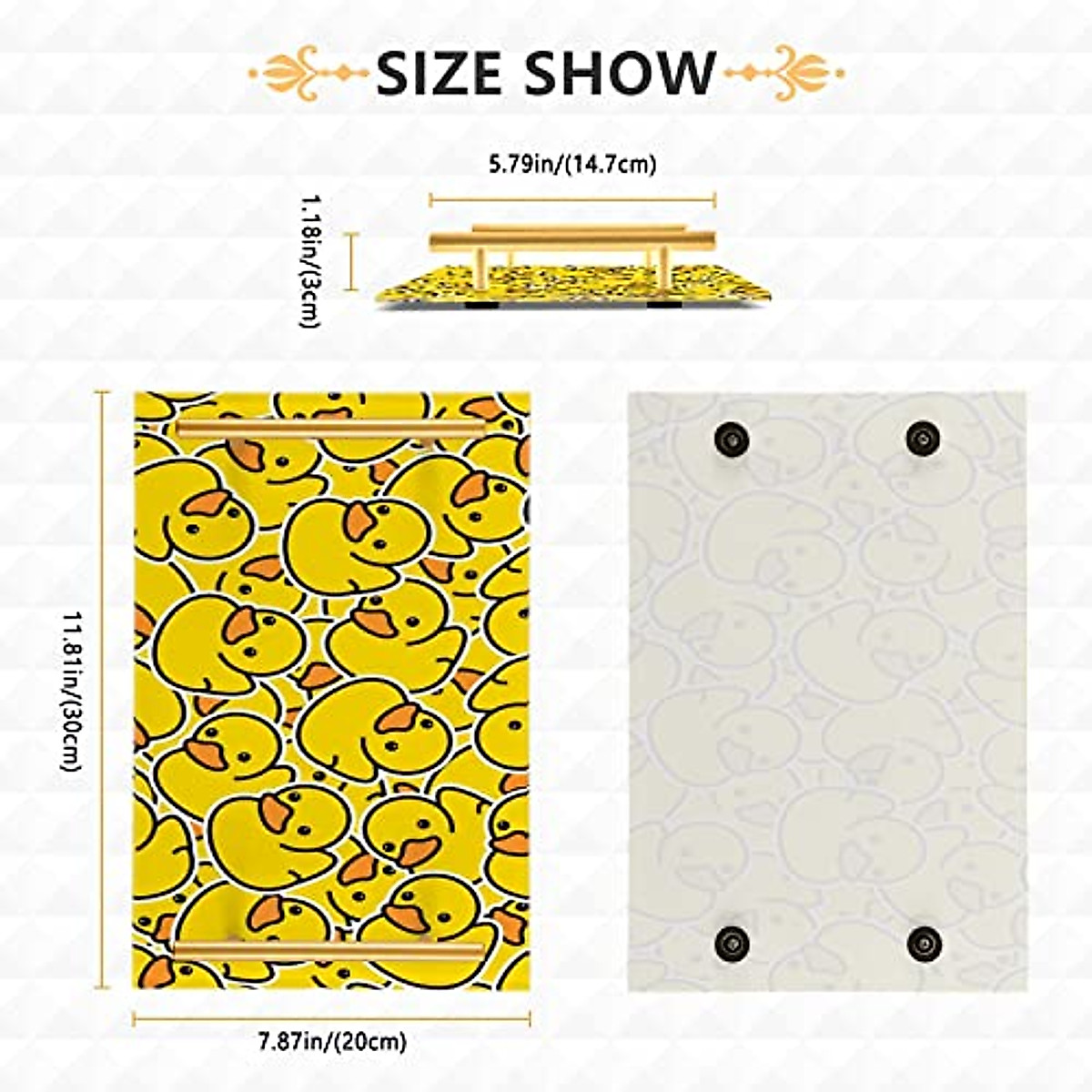 Duck Cartoon Bathroom Vanity Tray Bath Decorative Vanity Tray for Bathroom Counter Serving Organizer Jewelry Plate Holder with Handles Countertop Storage for Table Kitchen