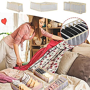 Ke1Clo 3 Pcs Underwear Organizer Closet Drawer Organizer for Clothes, Panty Organizer Women Drawer Sock Organizer, Bra Organizer for Drawer Dresser Drawer Organizers