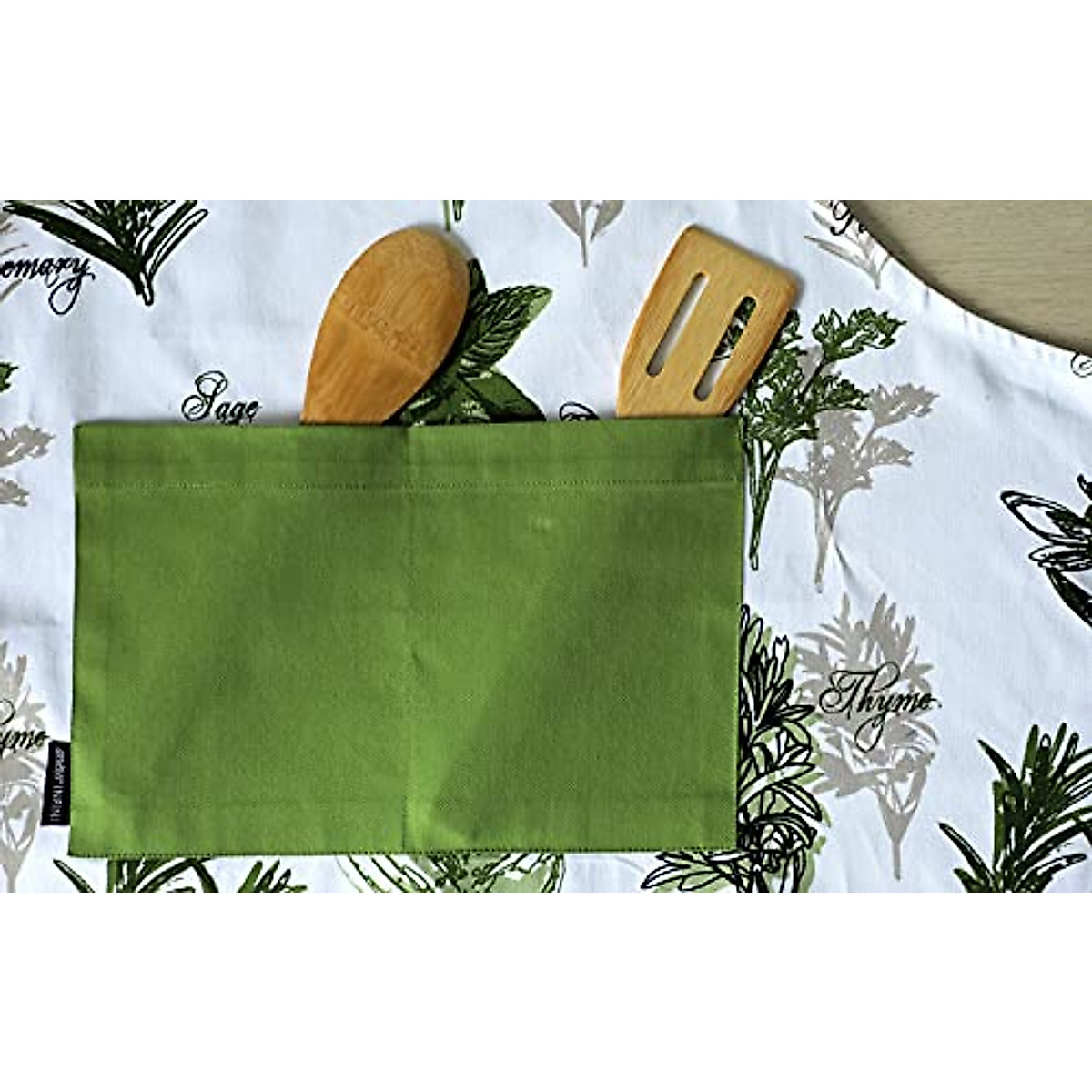 AMOUR INFINI Aprons for Women Adjustable Strap with Waist Ties Aprons for Baking, Cooking, Gardening Cotton Washable, Reusable Spring & Easter Apron (27.5 x 33 Inches - Herb Garden)