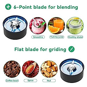 Bullet Blender Smoothie Maker 900W with To-Go Cups, Smoothie Blender, Upgrade 6-Point Blade, Smoothie Blender, Shake Blender Combo for Frozen Drink