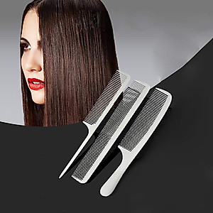 Stainless Steel Hair Combs Anti Static Fine Cutting Comb Wide Fine Teeth Comb Flat Top Comb Rat Tail Comb Barber Teasing Comb for Women Men Hair Types Styles