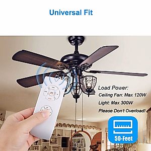 Universal Ceiling Fan Remote Control Kit, 3-in-1 Ceiling Fan Light Timing & Speed Remote, for Hunter/Harbor Breeze/Westinghouse/Honeywell/Other Ceiling Fan lamp