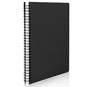 EUSOAR Spiral Notebook, A5 1pack 160 Pages 5.5"X8.3" Black College Ruled Hardcover Lined Travel Writing Subject Notebooks Journal, Memo Notepad Sketchbook, Students Office Business Diary Book Journal