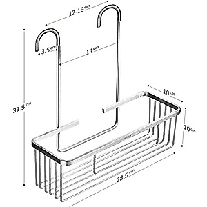 Tbkoly Hanging Basket Bathroom Shelf Storage Rack Shelves,Hanging Shower Caddy Stainless Steel Punch-Free Shower Room Shower (Color:Silver,Size:One Size)