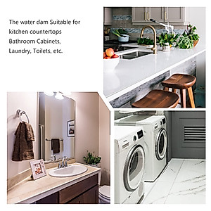 DMHMXZ 78-Inch Shower Threshold Dam Barrier, Self-Adhesive Foldable Shower Water Guard, Easy to Separate Dry and Wet (78-inch White)