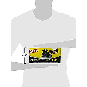 GLAD Strong Quick-Tie Large Trash Bags, 30 Gallon Bags for Large Kitchen Trash Can, 21 Count (Package May Vary)