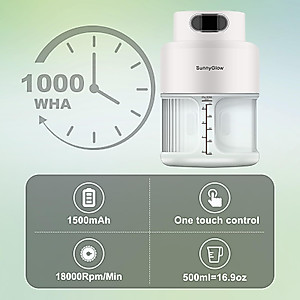 Personal size Blender, 500mL Personal Size Blender With Lid for Shakes and Smoothies with 10 Blades, 17oz Blender