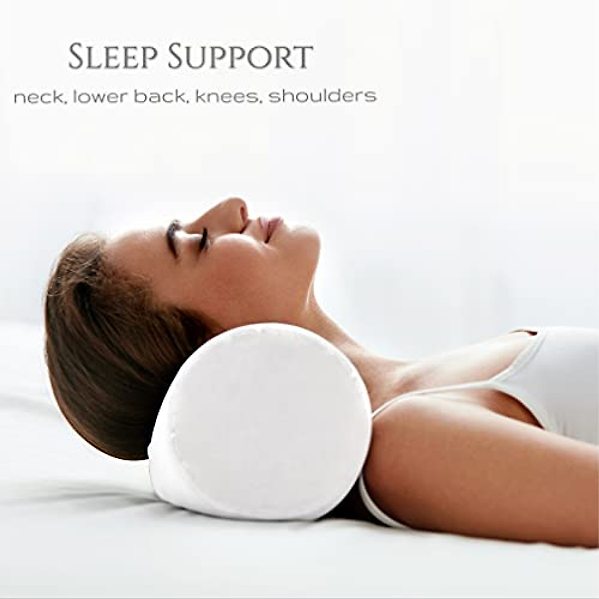 Newpoint Pillow Neck ROLL Pair, 2 Count (Pack of 1), White