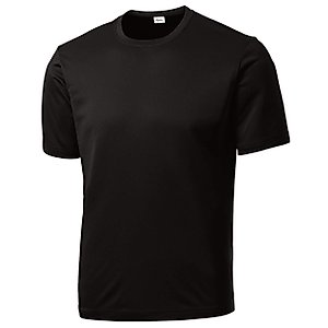 Opna Men's Big & Tall Short Sleeve Moisture Wicking Athletic T-Shirts Regular Sizes & XLT's Black