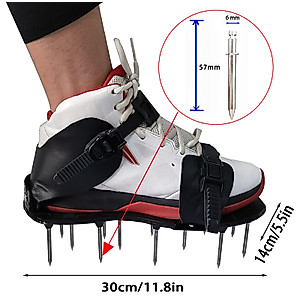 Magemata Lawn Aerator Shoes with Adjustable Fixed Buckle, Metal Spike Shoes for Healthier Soil, Revives Lawn Health, Manual Lawn Aerators for Garden and Yard, Lawn Care Garden Tools