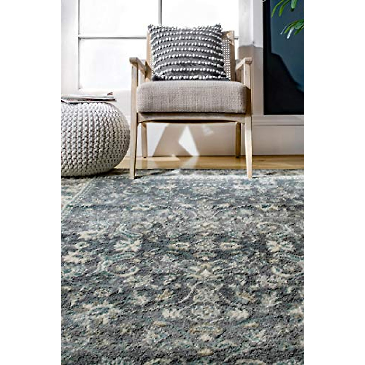 nuLOOM Manor Classic Floral Area Rug, 5' x 8', Grey
