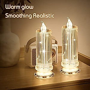 2 PCS LED flameless Candles (D:2.5" x H:7"),Flickering LED Pillar Candles, Battery Included, Outdoor Indoor Battery Operated Candles for Valentine's Day Bedroom Birthday Wedding Decorations (2PCS)