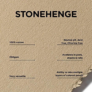Stonehenge 100% Cotton Medium Weight Mini Pad, Kraft, 2.5 x 3.75 inches, 250gsm, 15 Sheets for Dry Media