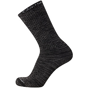 Calvin Klein Men’s Crew Socks - 6 Pack Performance Cushion Comfort Crew Socks - Breathable Athletic Socks for Men (7-12), Size 7-12, Black Logo