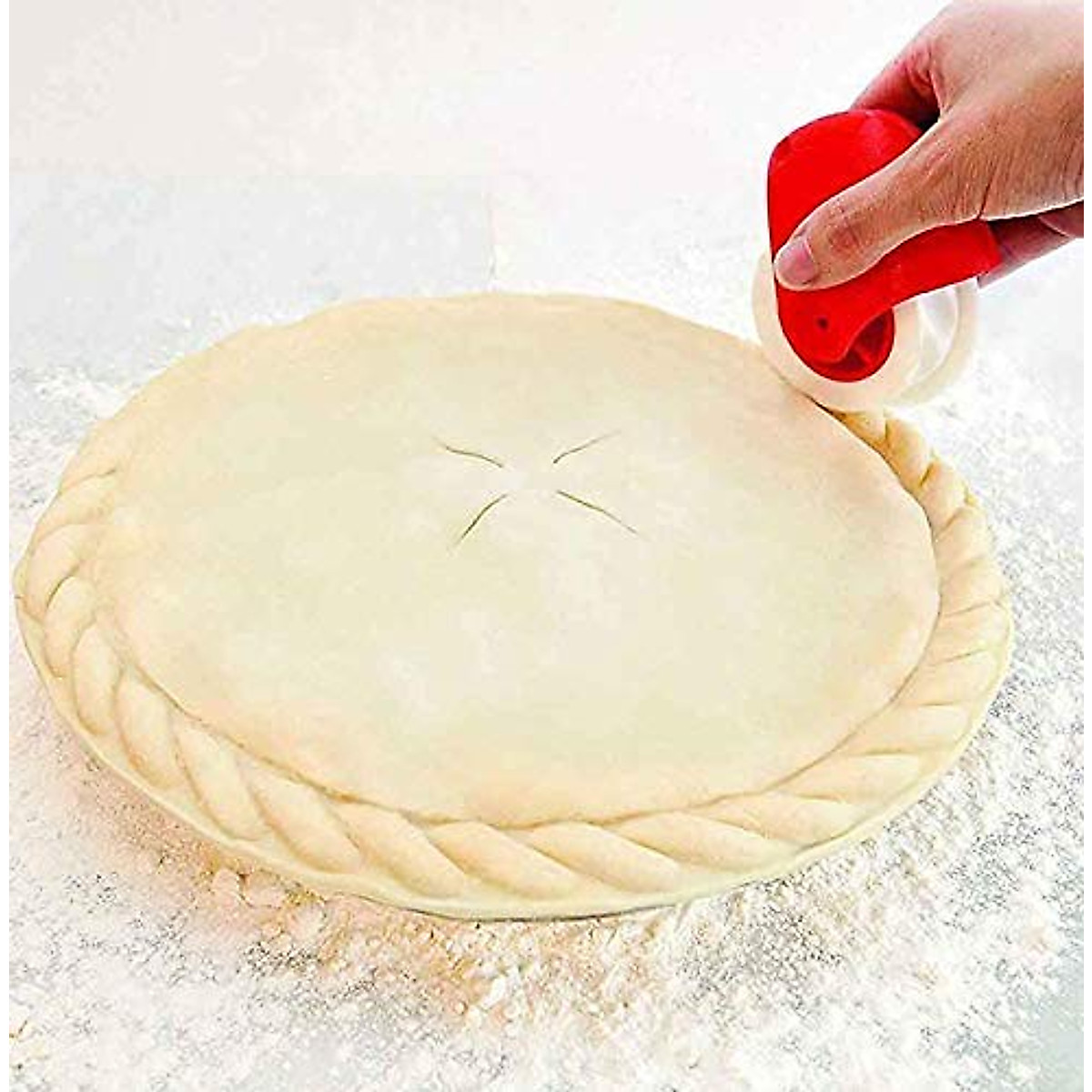 HYG Pastry Wheel Decorator and Cutter Beautiful Pie Crust, Plastic Pastry Pie Decoration Cutter Wheel Roller, Lattice Cutter Pastry Tool for Beautiful Pie Crust or Ravioli Pasta