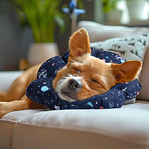 ComSaf Soft Dog Recovery Collar, Protective Adjustable Pet Cone Collar for After Surgery, Comfortable Lightweight Elizabethan Collar for Small Dog Cat Prevent from Licking Wounds, Not Block Vision