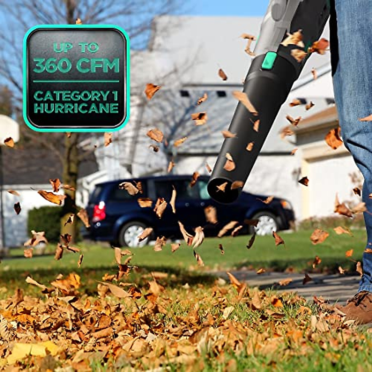 Litheli Cordless Leaf Blower 40V, Battery Leaf Blowers for Lawn Care, Lightweight Axial Blower for Blowing Leaf, Dust, Debris, with 2.0Ah Battery & Charger Included