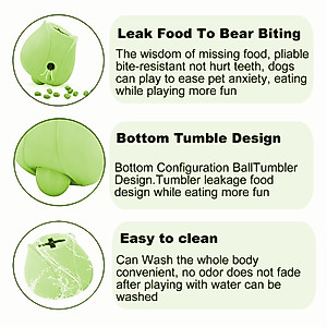 Dxmnoly Dog Treat Ball Food Dispensing Toys, Soft Rubber Chewers Treats Stuffable Dog Toys, Tumbler Leaking Ball Dog Toys for Teeth Cleaning and Food Leakage for Small Medium Large Dogs