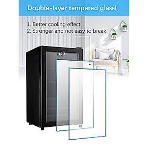 KRIB BLING Beverage Refrigerator and Cooler, 120 Cans Mini Refrigerator for Soda, Water, Beer, Wine, Small Drink Dispenser Machine for Home, Dorm, Office with Adjustable Wire Shelving