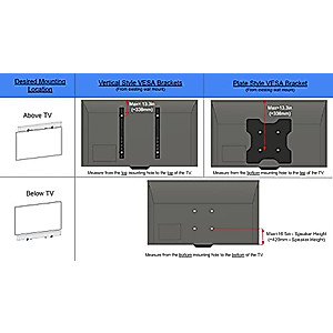 VIVO Steel Soundbar Bracket Speaker Mount with Non-Slip Base, Above or Below Wall Mounted TV, Fits Most VESA Patterns, 33 lbs Capacity, Mount-SPSB5